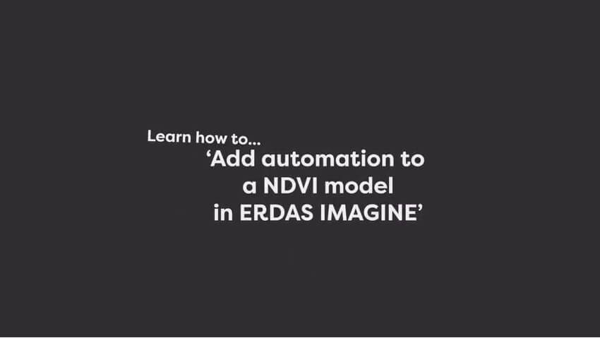 Add Automation To An Ndvi In Erdas Imagine Simple Tutorials Erdas Imagine